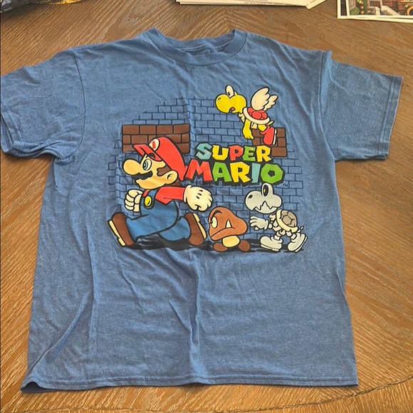 Nintendo | Shirts & Tops | Nintendo Blue And Red Super Mario Short ...